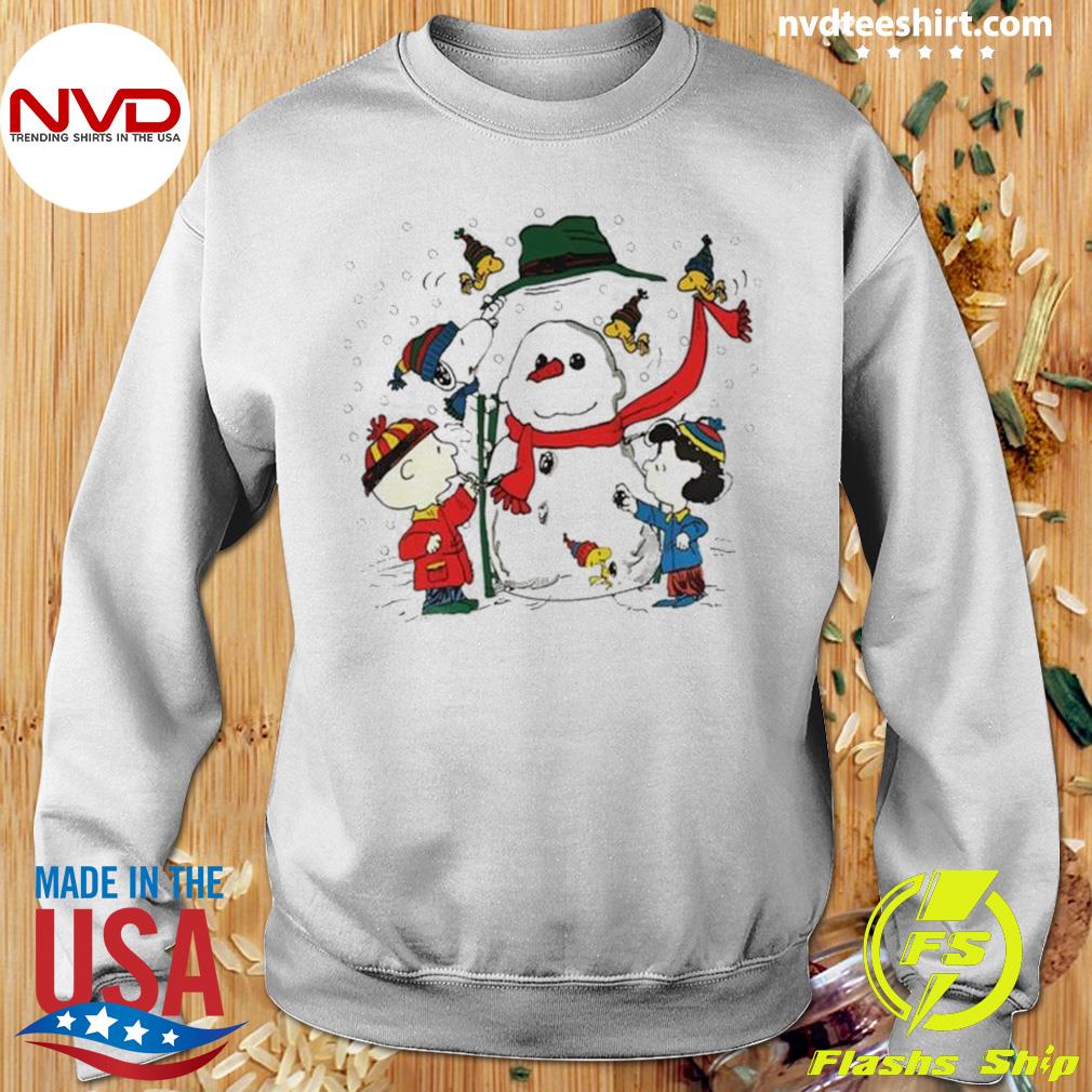 Snoopy Dog Christmas Peanuts Charlie Brown Snowman 2022 Shirt - NVDTeeshirt