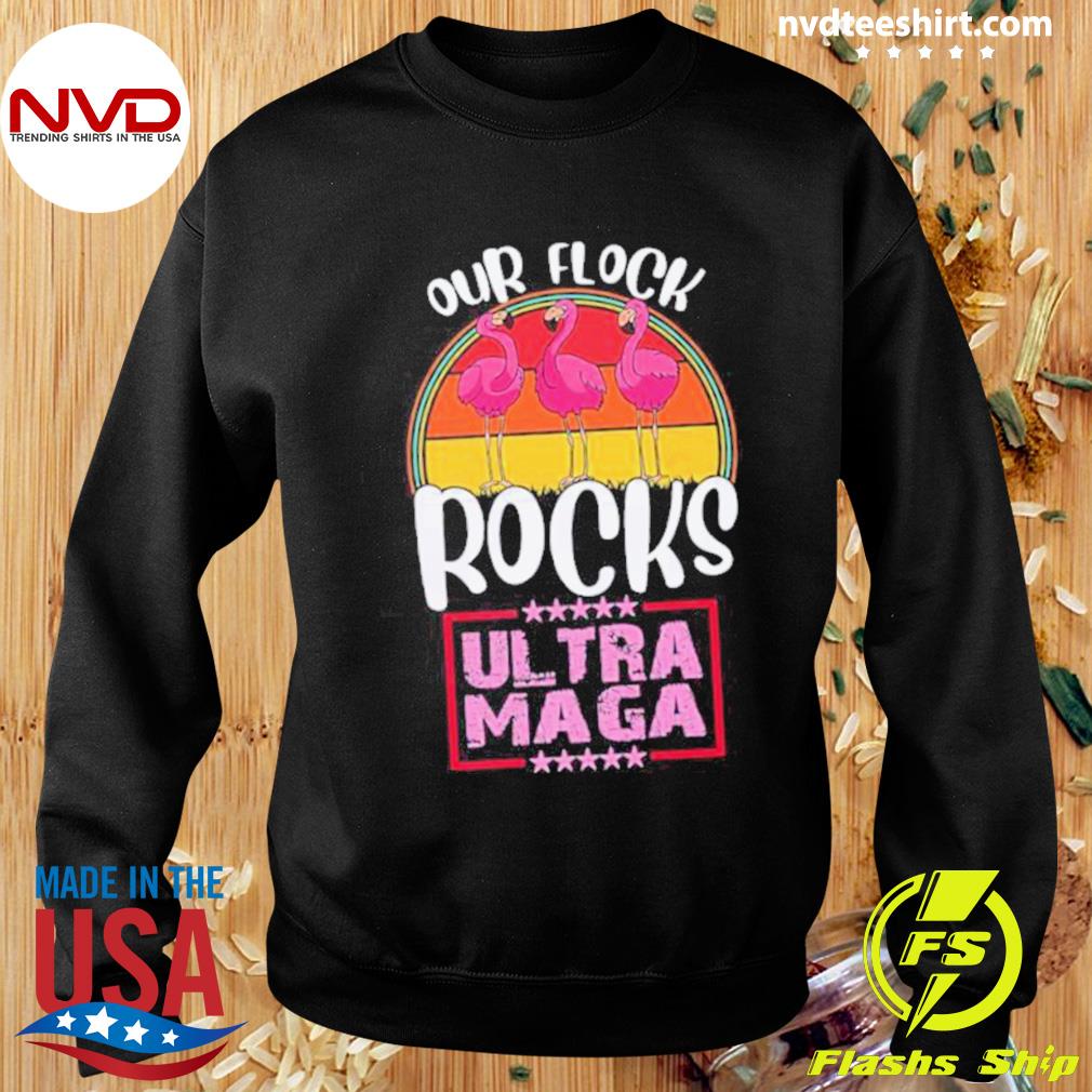 Our Flock Rocks Ultra Maga Crowd Flamingo Beach Summer Trump Shirt ...