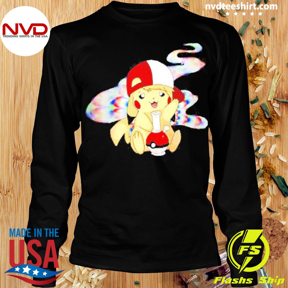 Pikachu Pokemon Smoking Weed Shirt - NVDTeeshirt