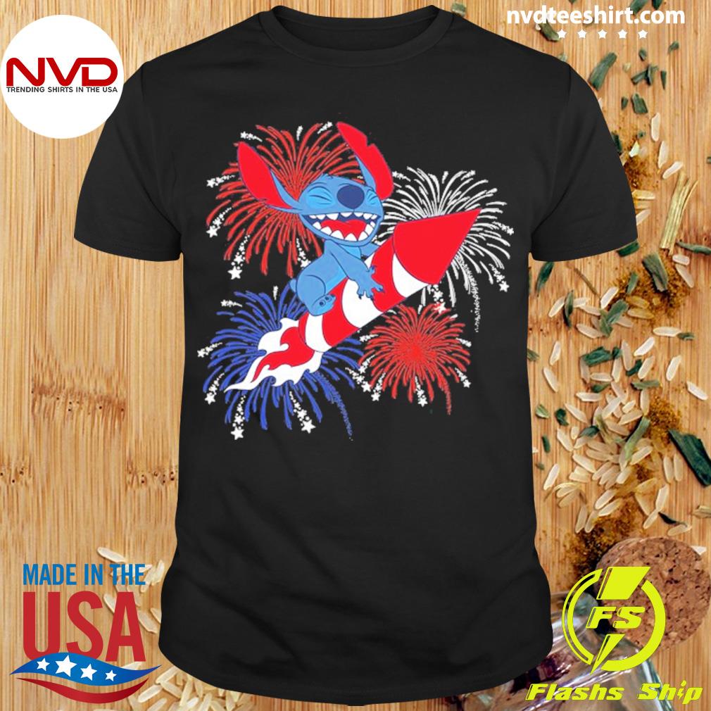 Disney Lilo & Stitch 4Th Of July Stitch Fireworks Rider Shirt - NVDTeeshirt