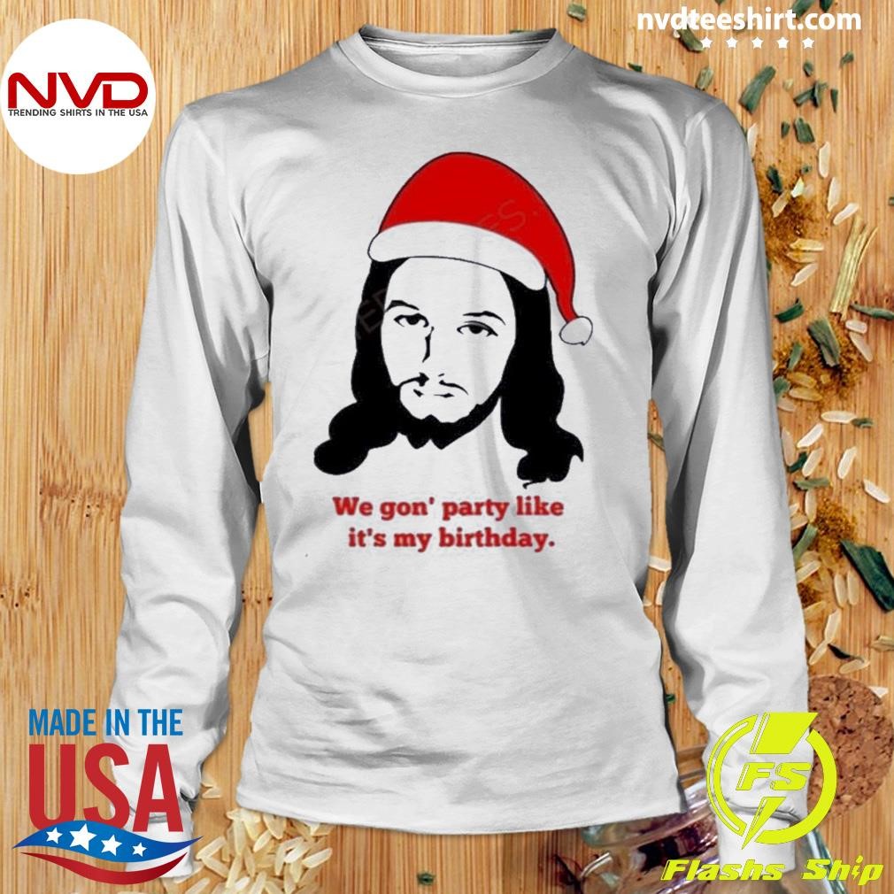Birthday Jesus Rapper Meme Christmas Shirt - NVDTeeshirt