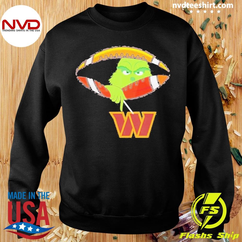 Grinch Hat Santa Hold Washington Commanders Football Logo Shirt ...
