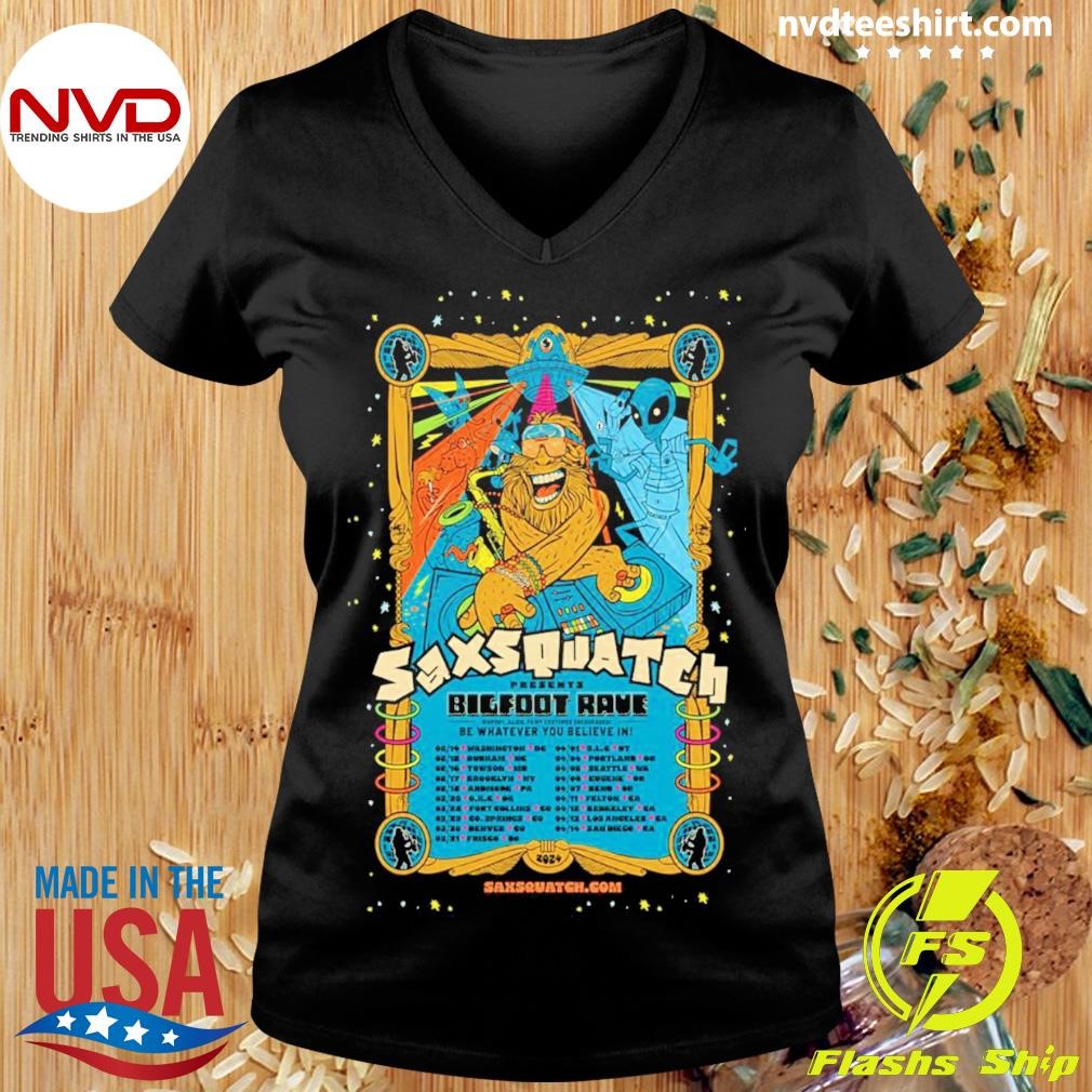 Saxsquatch 2024 Bigfoot Rave Tour Poster Shirt - NVDTeeshirt