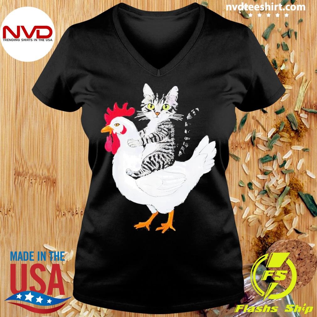 Cat Riding Chicken Meme Shirt - NVDTeeshirt