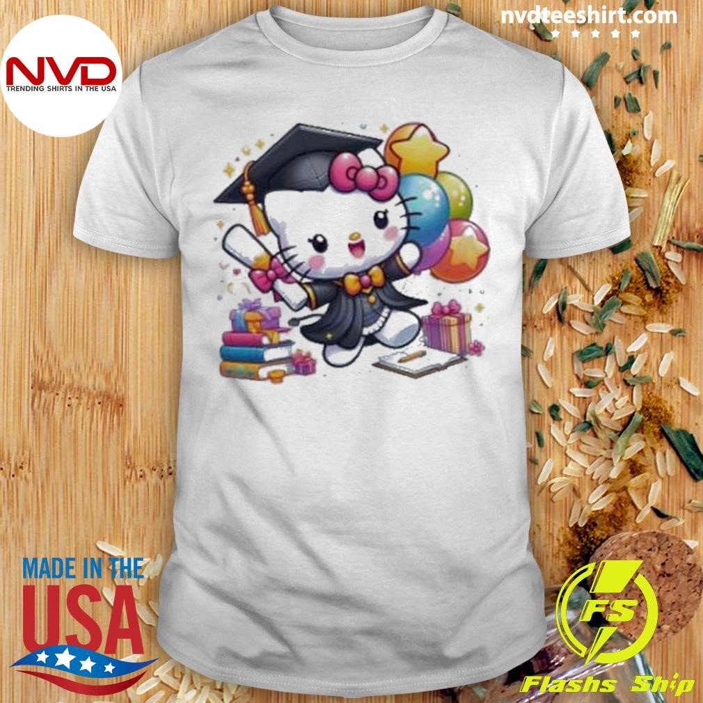 Hello Kitty Cartoon Graduation 2024 Back To School Shirt - NVDTeeshirt