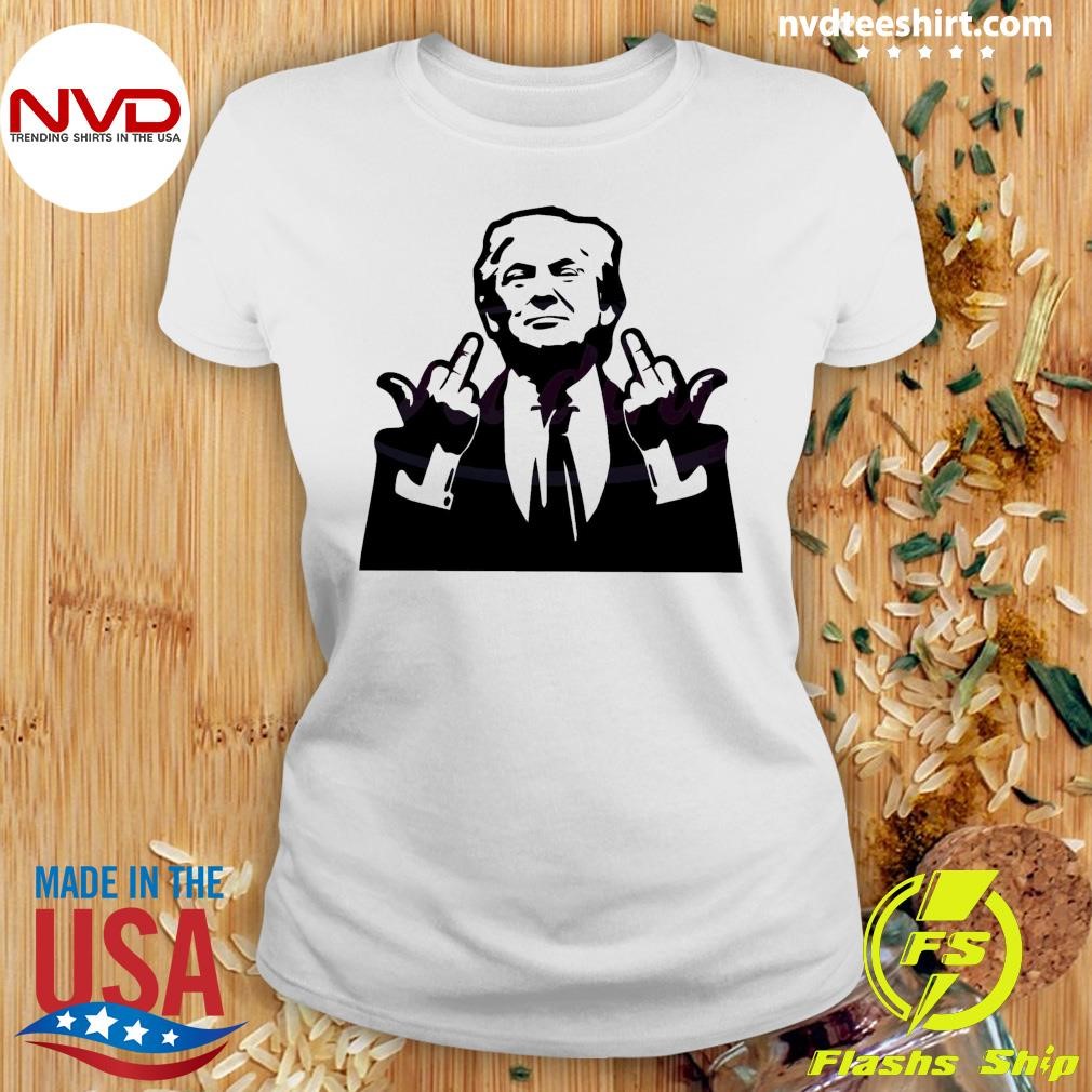 Donald Trump Middle Finger Funny Meme Shirt - NVDTeeshirt