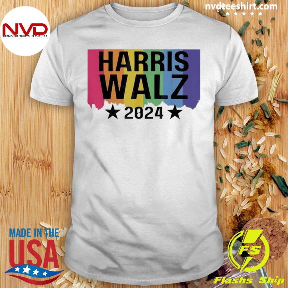 Harris Walz 2024 Rainbow Kamala Harris Waltz Shirt - NVDTeeshirt