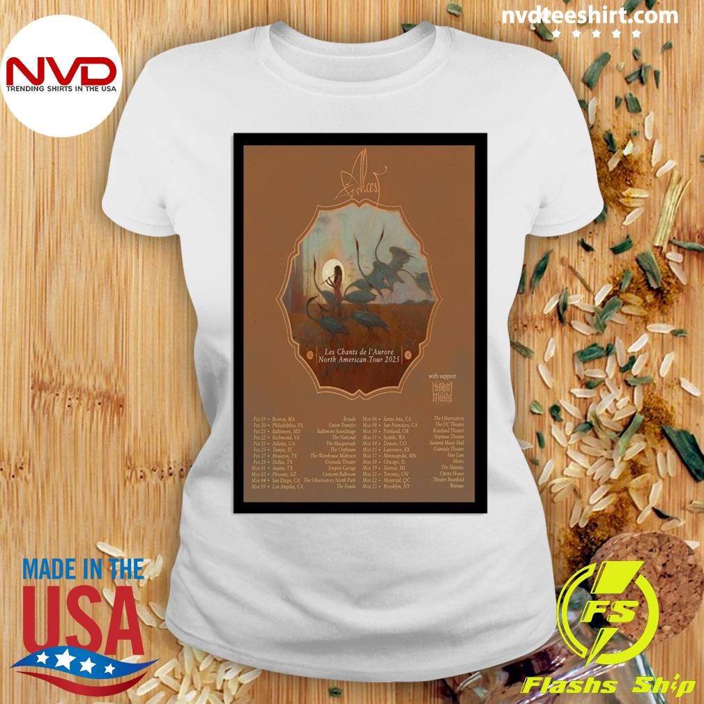 Alcest Les Chants De L'Aurore North America Tour 2025 Shirt - NVDTeeshirt