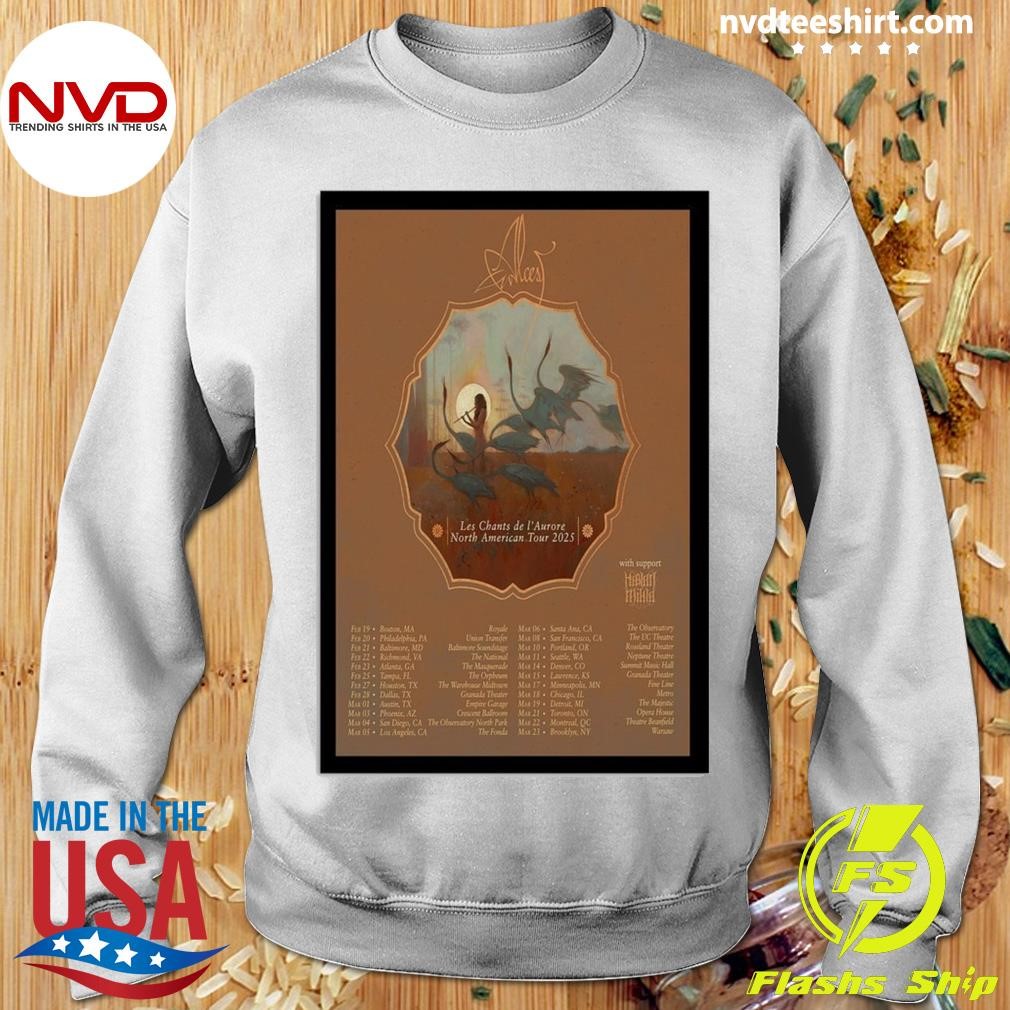 Alcest Les Chants De L'Aurore North America Tour 2025 Shirt - NVDTeeshirt