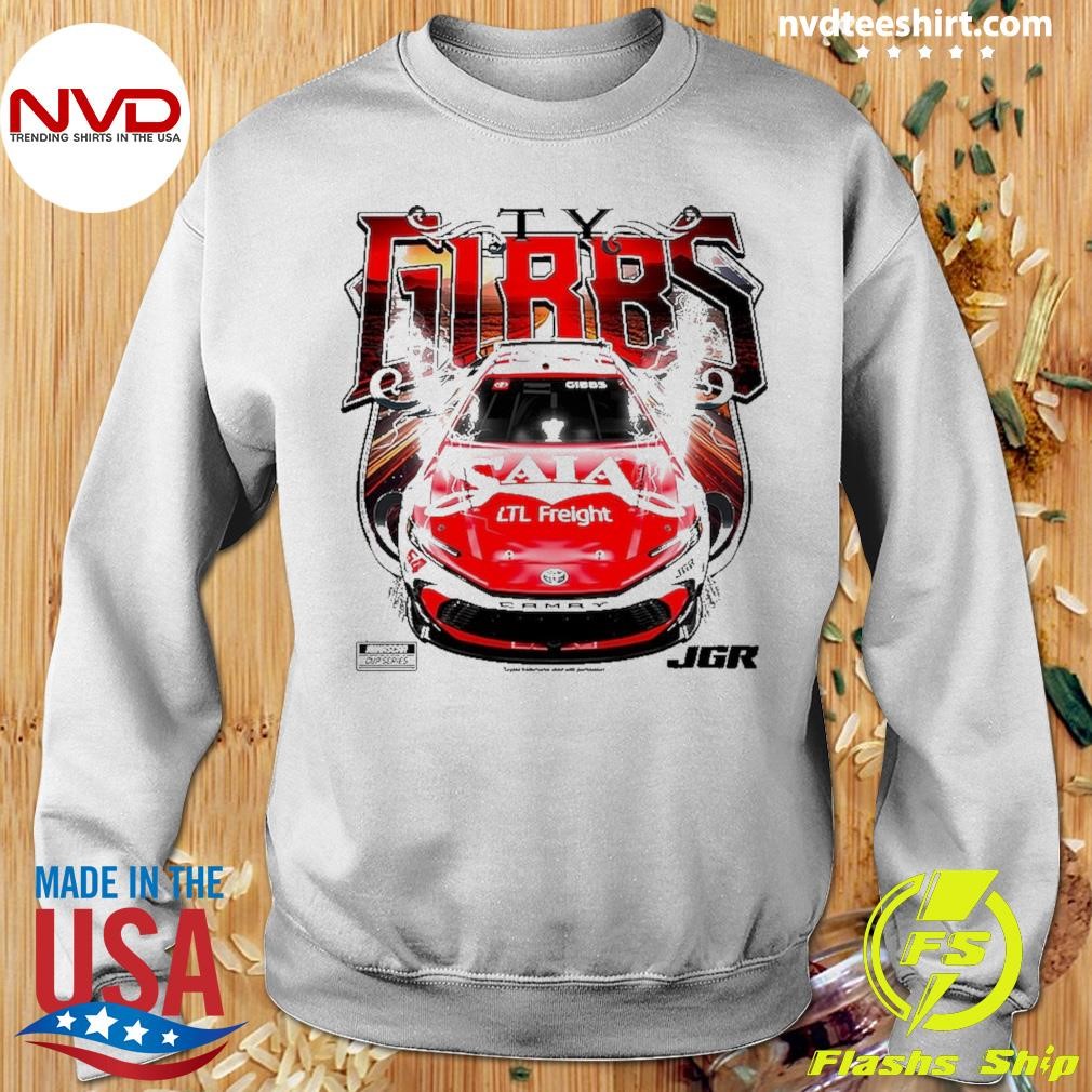 Ty Gibbs Joe Gibbs Racing Team Collection Saia Car Shirt - NVDTeeshirt