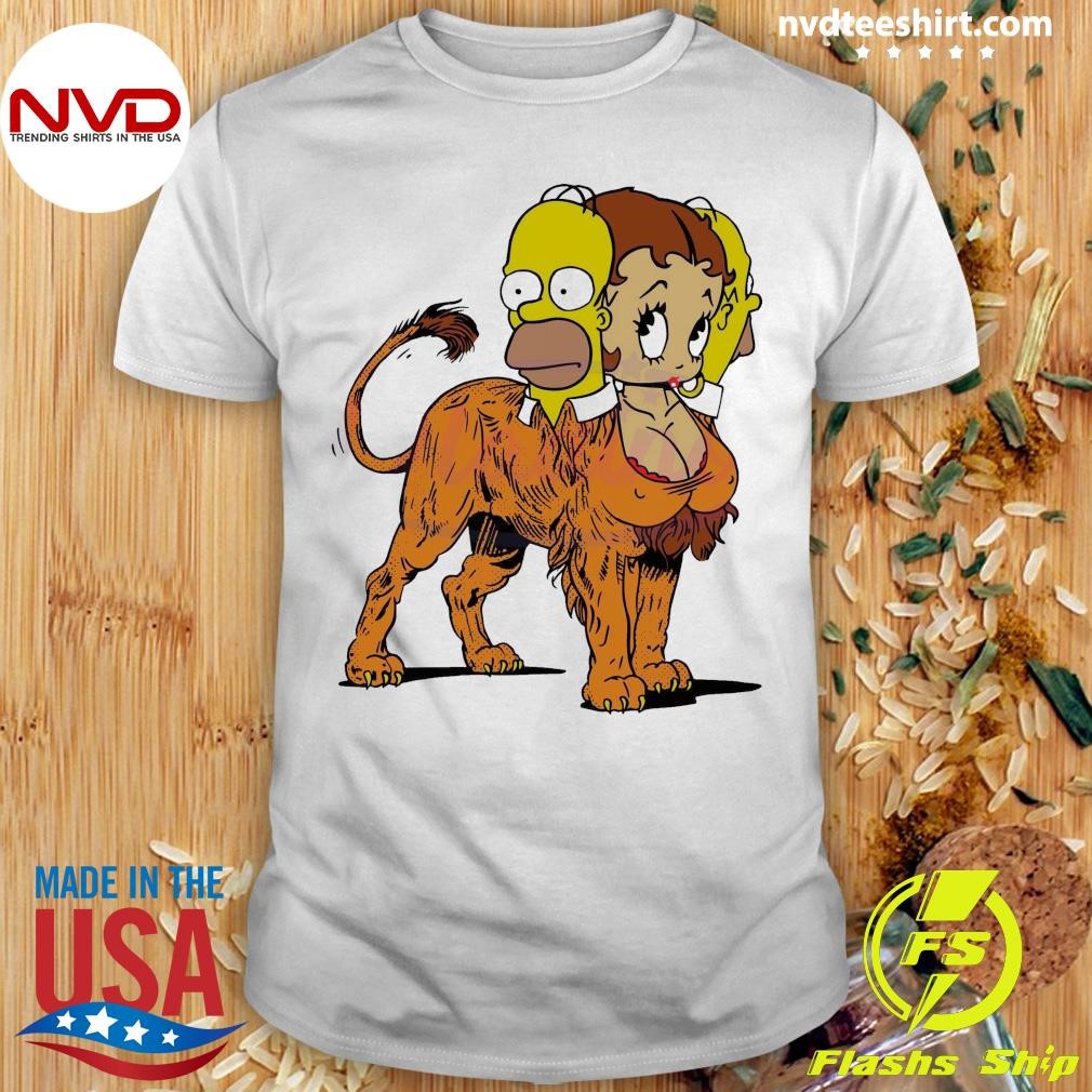 Three Headed Lion Homer Simpson And Betty Boop Shirt - NVDTeeshirt