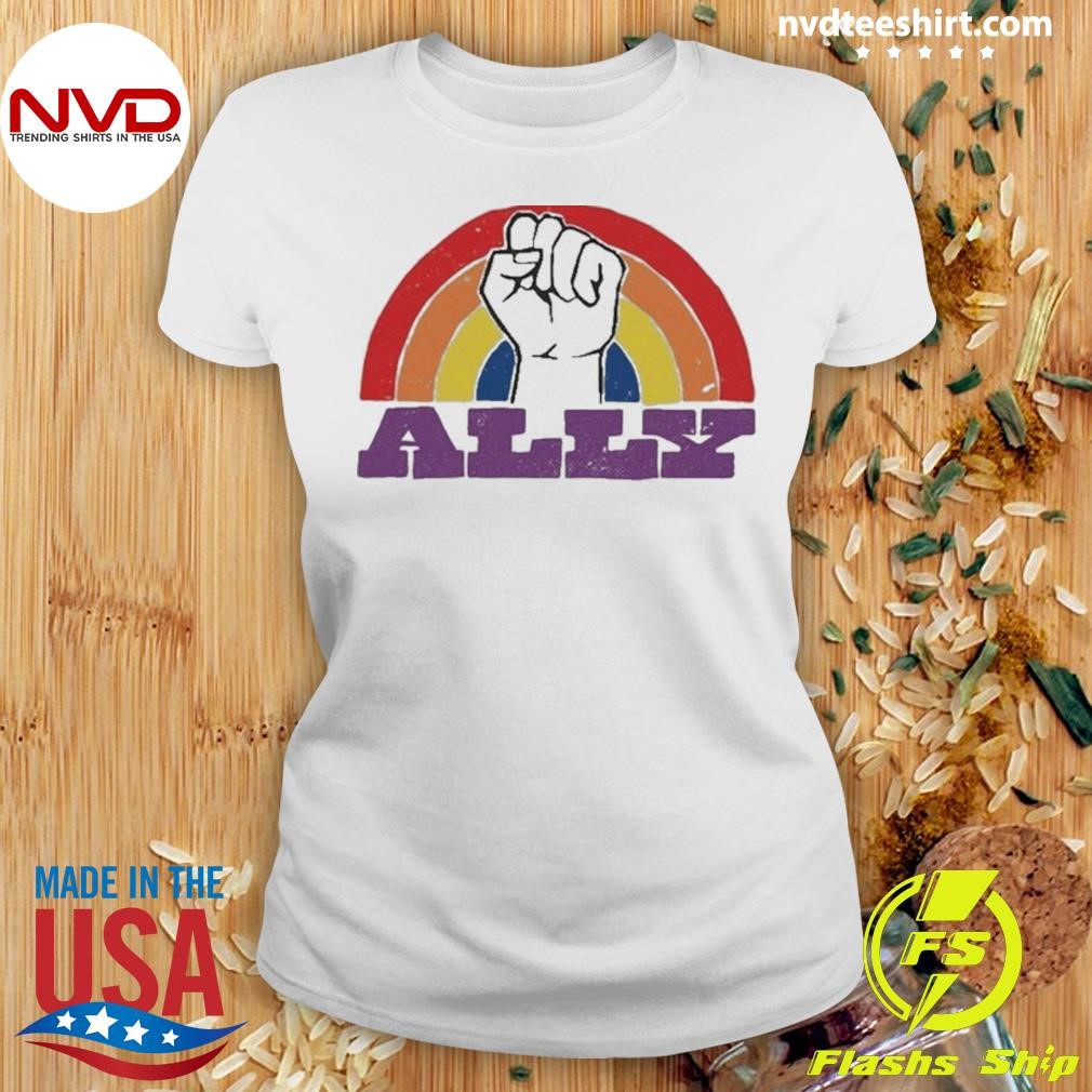 Ally Fist Hand Rainbow 2025 Shirt - NVDTeeshirt